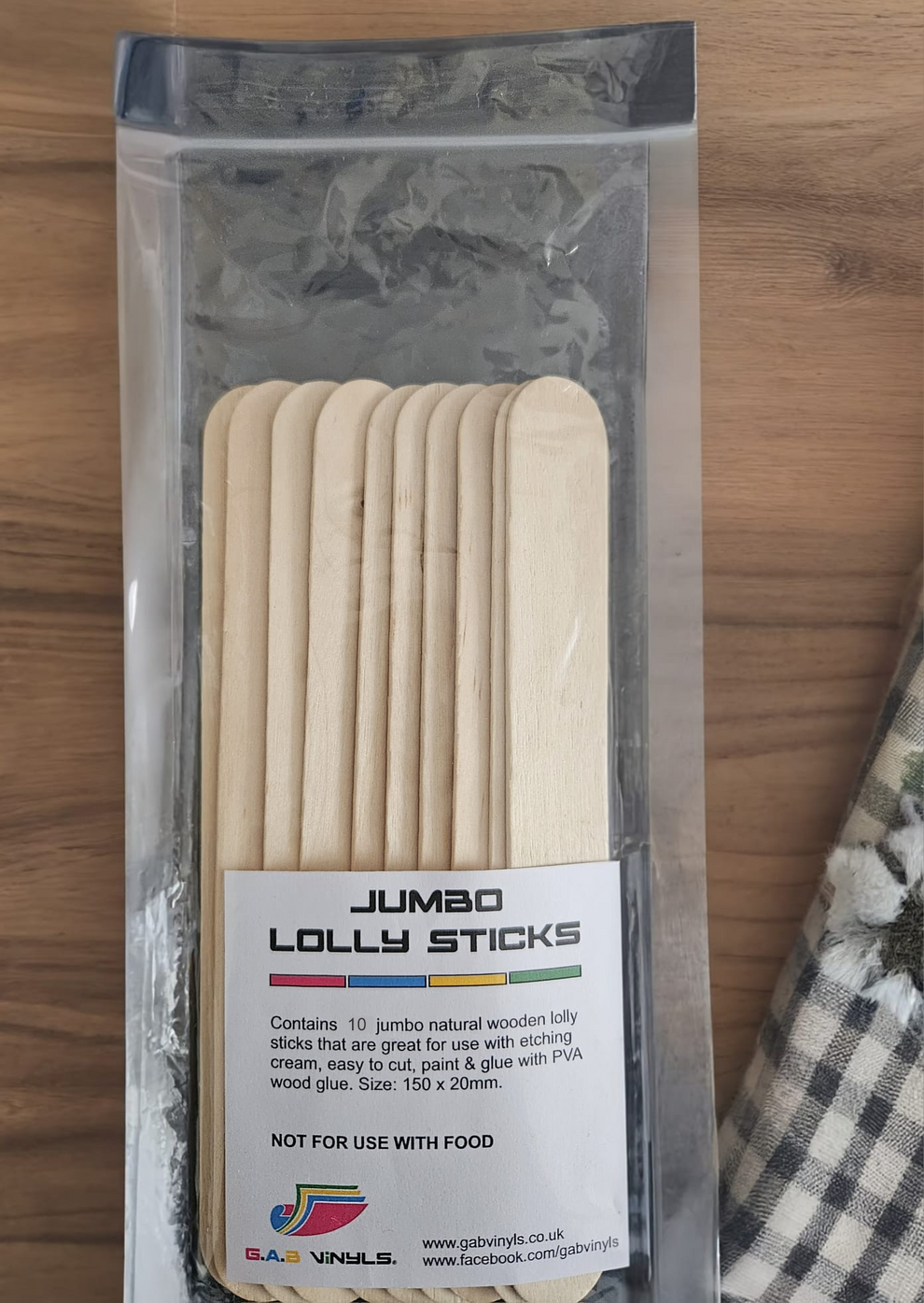 Jumbo Wooden Lollipop Sticks - Perfect Etching Tool - (PK 10) – G.A.B ...